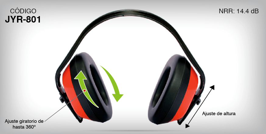 Orejeras auditivas amortiguadores de luz de seguridad - JYR-801 - Orejeras Auditivas - Tapones y