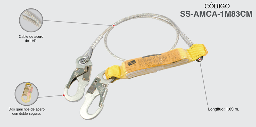 Amortiguador sencillo cable de acero 1 4 SS-AMCA-1M83CM - SS-AMCA-1M83 ...