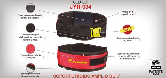 Soporte Sacrolumbar Rigido Amplio de 5 - JYR-934 - Fajas y Cinturones de Carga - por JYRSA